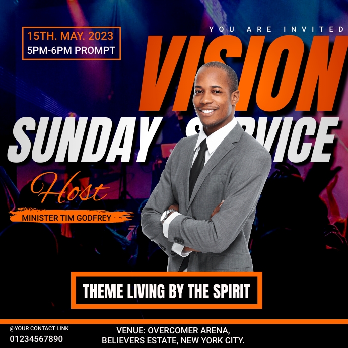 Vision Sunday service Template | PosterMyWall
