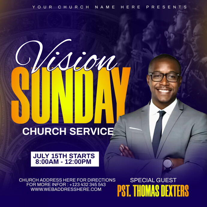 Plantilla de vision sunday service | PosterMyWall