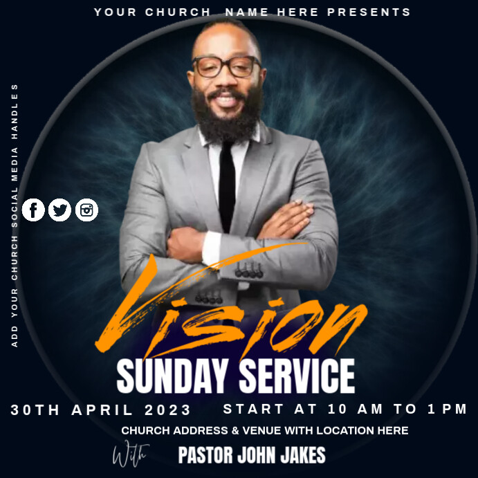 vision sunday service Template | PosterMyWall