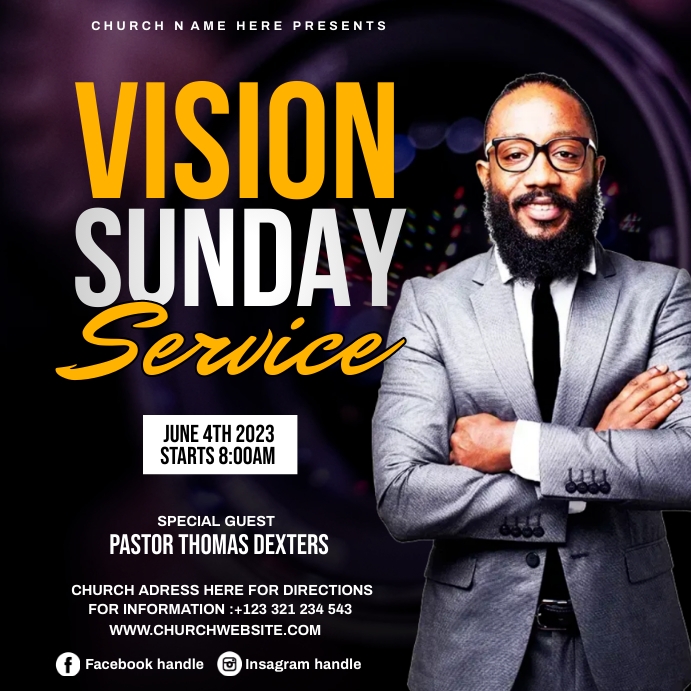vision sunday service Template | PosterMyWall