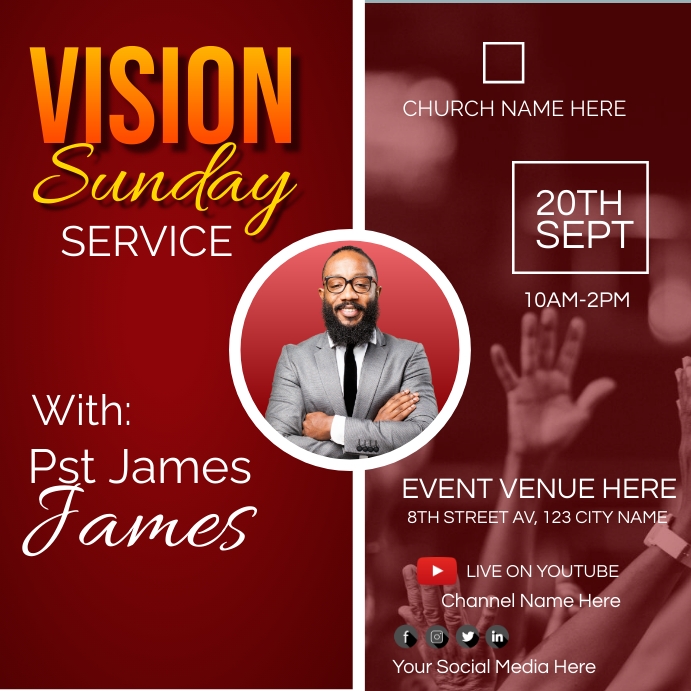 vision sunday service Template | PosterMyWall