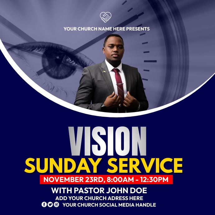 vision sunday service Template | PosterMyWall