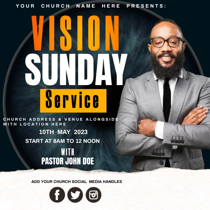 vision sunday service Template | PosterMyWall