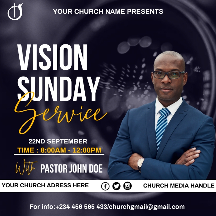 vision sunday service Template | PosterMyWall