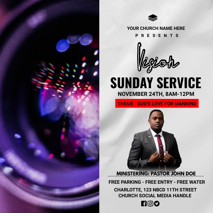 vision sunday service Template | PosterMyWall