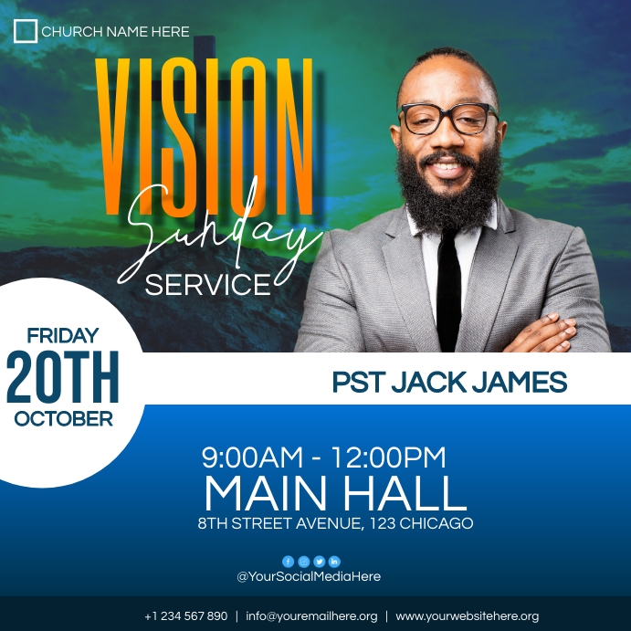 vision sunday service Template | PosterMyWall