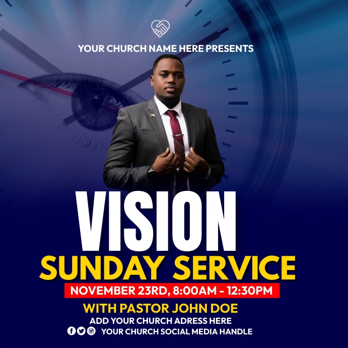 vision sunday service Template | PosterMyWall