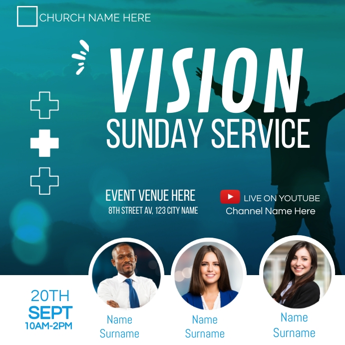 vision sunday service Template | PosterMyWall