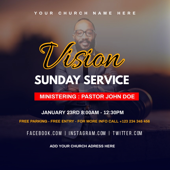 vision sunday service Template | PosterMyWall