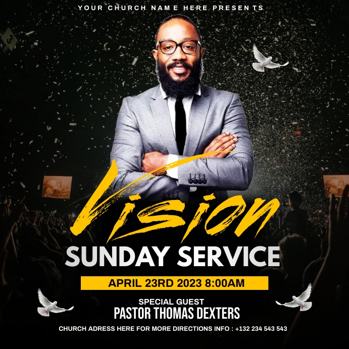 vision sunday service Template | PosterMyWall
