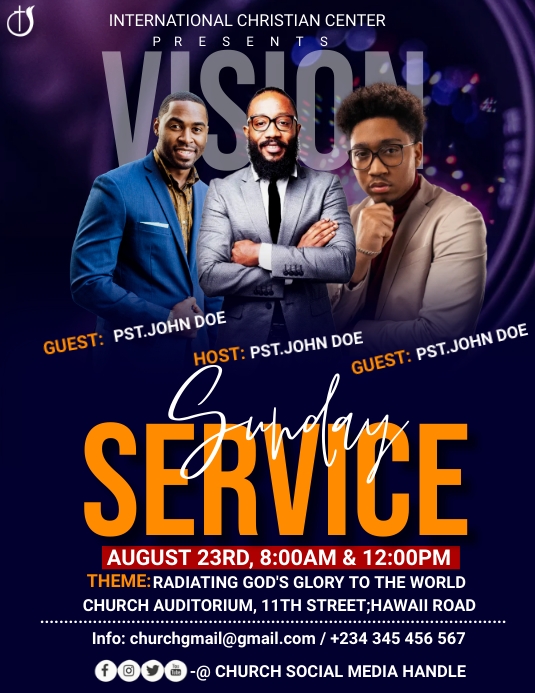 vision sunday service Template | PosterMyWall