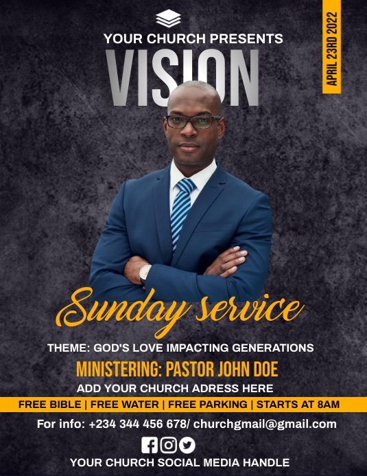 vision sunday service Template | PosterMyWall