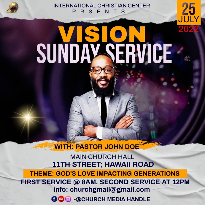 vision sunday service Template | PosterMyWall