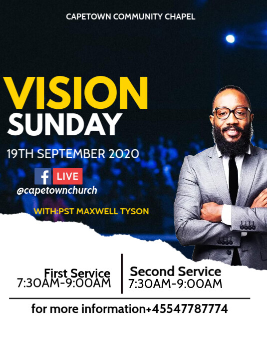 Copy of Vision sunday service flyer (3) | PosterMyWall