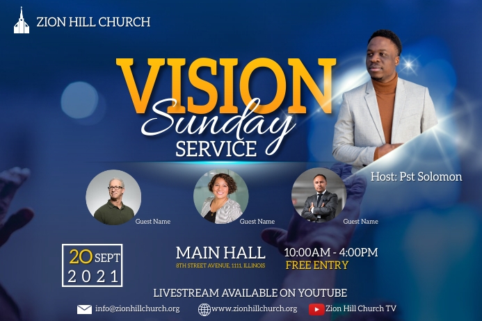 Copy of vision sunday service flyer | PosterMyWall