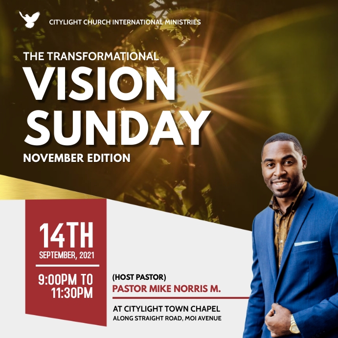 Copy of vision sunday service flyer design | PosterMyWall