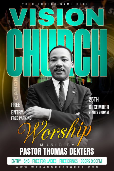 Vision Sunday service flyer Template | PosterMyWall