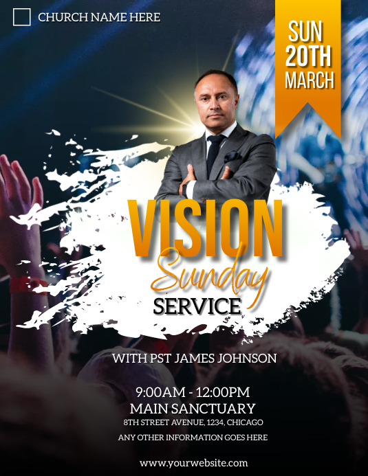 vision sunday service flyer Template | PosterMyWall