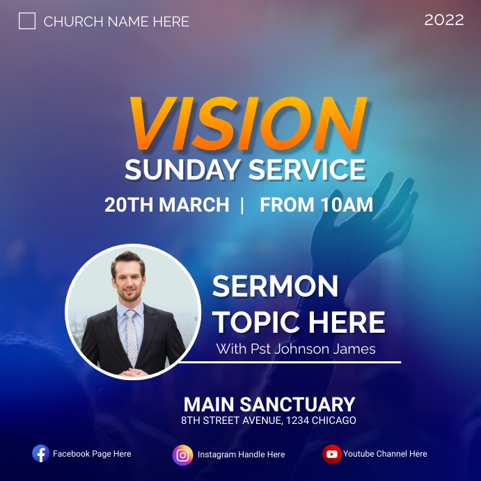 vision sunday service flyer Template | PosterMyWall