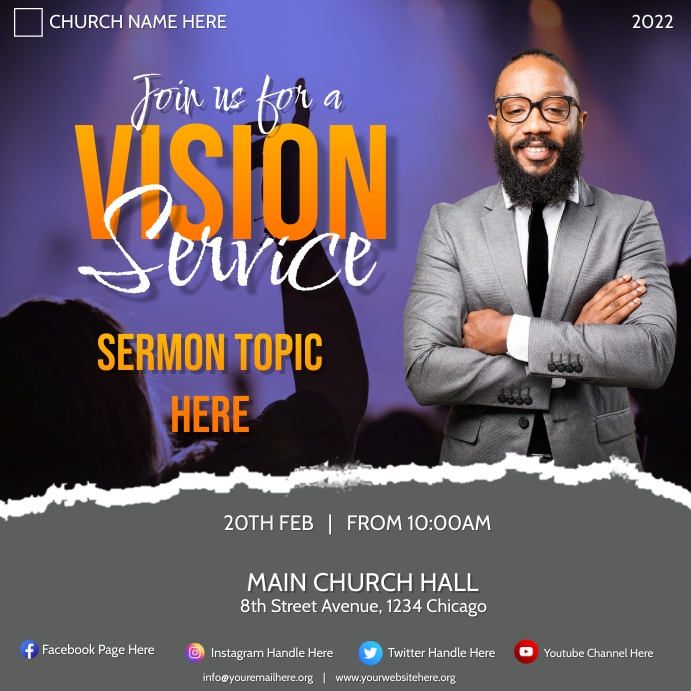 vision sunday service flyer Template | PosterMyWall