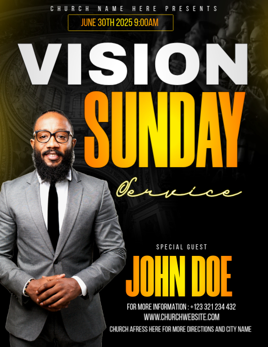 Vision Sunday service poster Template | PosterMyWall