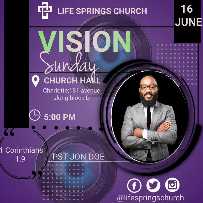VISION WORSHIP (2) Template | PosterMyWall