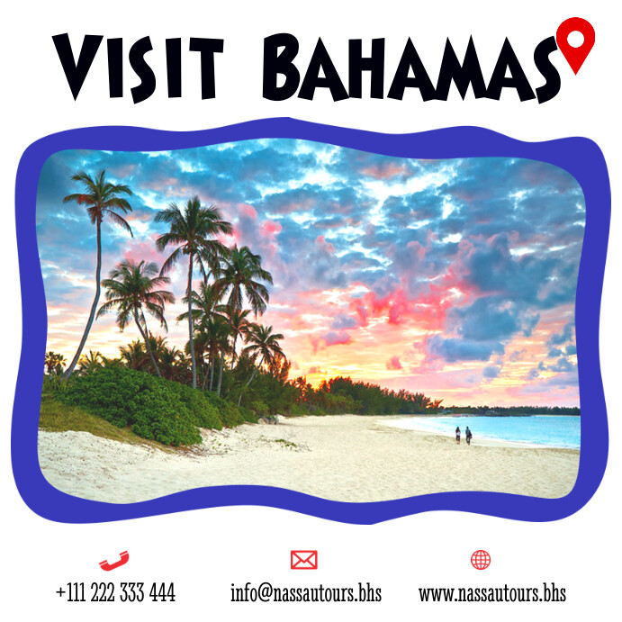 Visit Bahamas tour flyers design Template | PosterMyWall