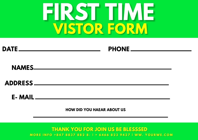 Visit form Template | PosterMyWall