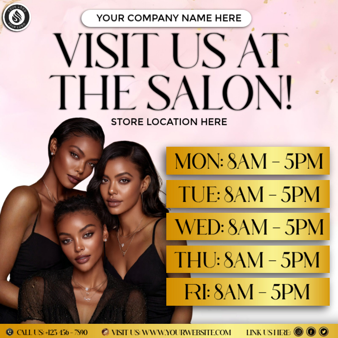 VISIT OUR LUXURY BEAUTY SALON Template | PosterMyWall