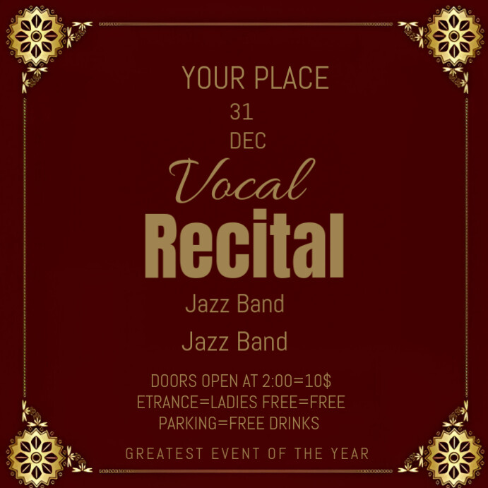 vocal recital Template | PosterMyWall