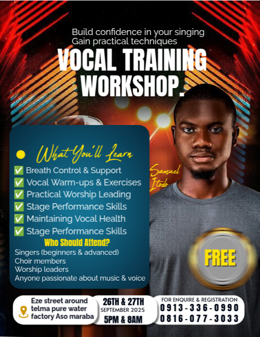 Copy of Voice training Seminar flyer | PosterMyWall