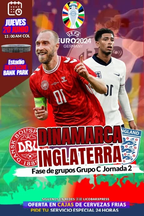 Plantilla de Volante Euro Copa 2024 Poster Soccer Póster | PosterMyWall