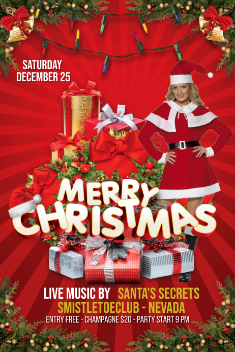 VOLANTE MERRY CHRISTMAS PARTY EVENT Template | PosterMyWall