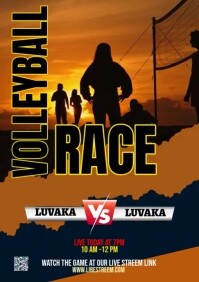 Volley Ball Championships Sports Flyer Template | PosterMyWall