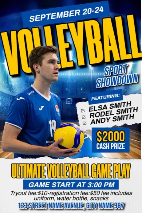 Volleyball Ads Templat | PosterMyWall