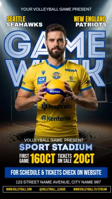 Volleyball Game Week Template | PosterMyWall