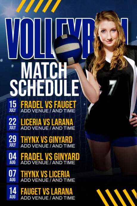 Volleyball Match Schedule Template | PosterMyWall