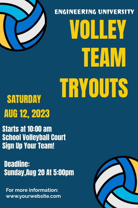 Volleyball poster Template | PosterMyWall