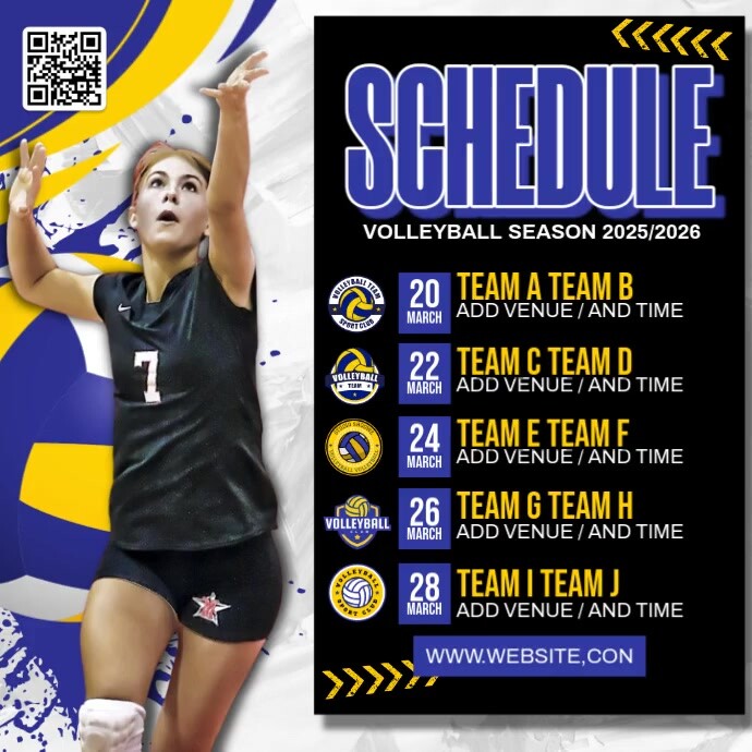 Copy of Volleyball Schedule Ads | PosterMyWall