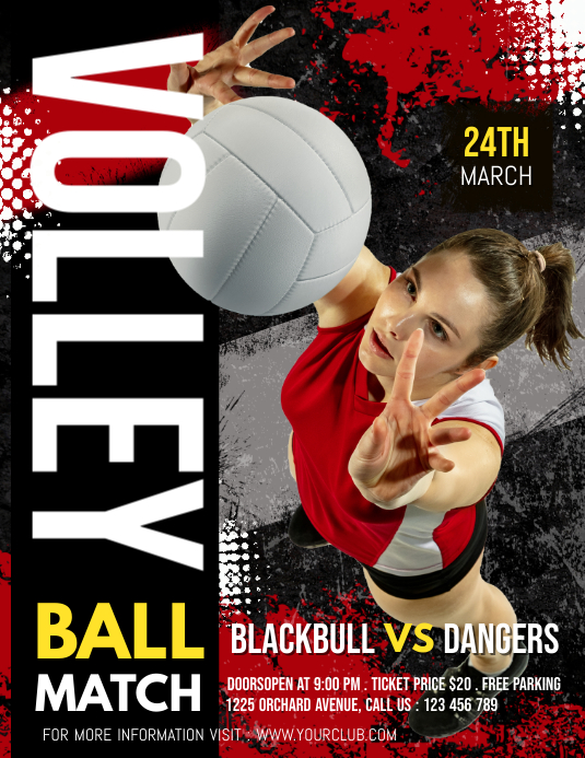 volleyball template, sports, volleyball flyer | PosterMyWall