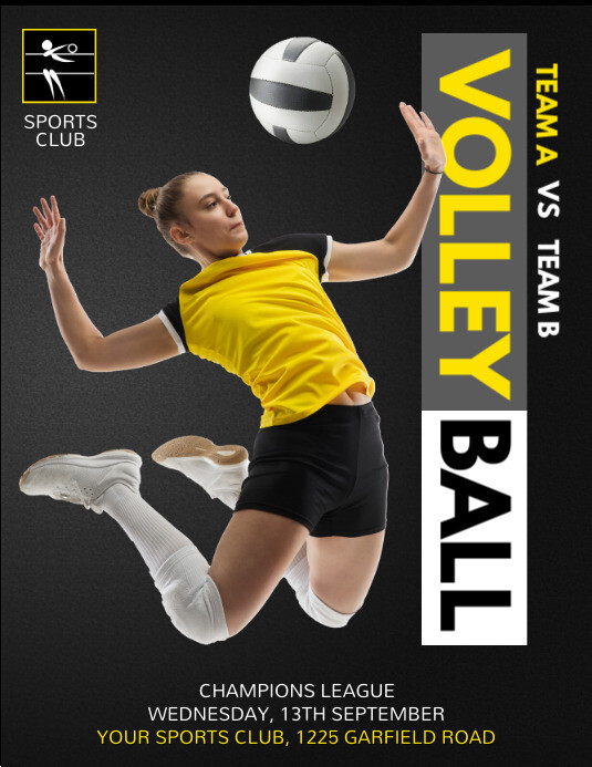 volleyball template, sports, volleyball flyer | PosterMyWall