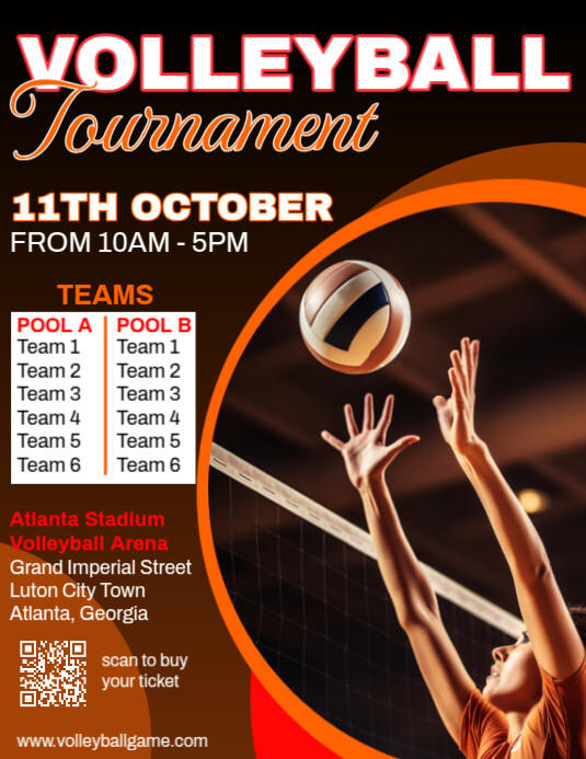 Volleyball Tournament Ad Template | PosterMyWall