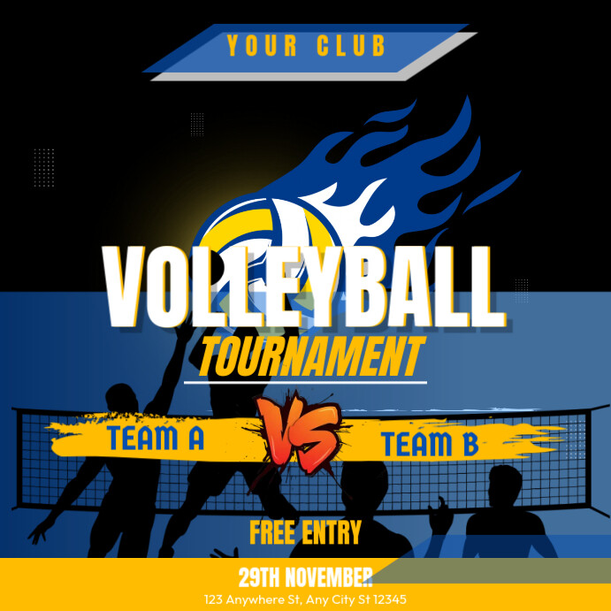 Volleyball tournament Template | PosterMyWall