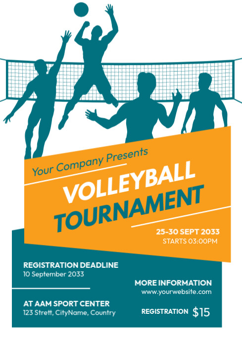 Volleyball Tournament Flyer Template | PosterMyWall