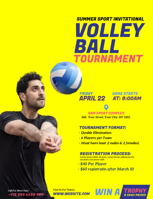 Volleyball Tournament Flyer Template | PosterMyWall