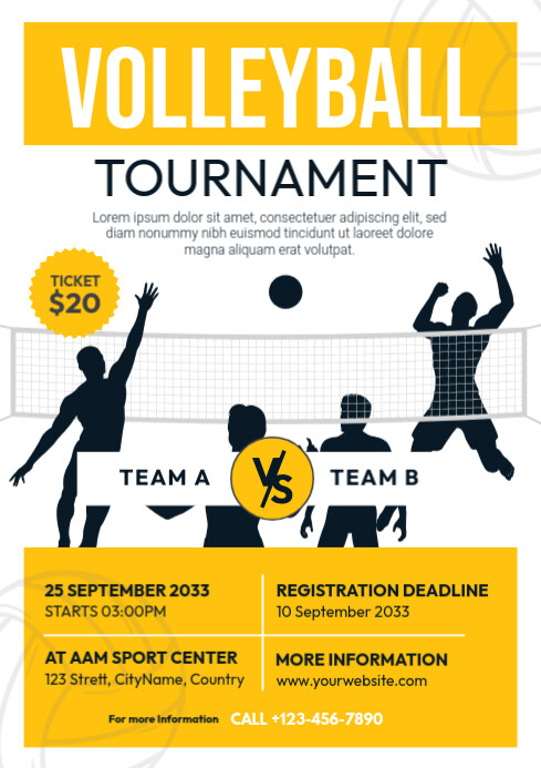 Plantilla de Volleyball Tournament Flyer | PosterMyWall