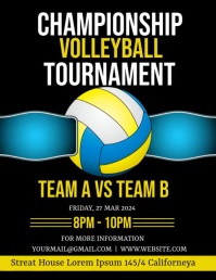 Volleyball tournament flyer template | PosterMyWall