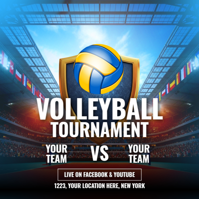 Szablon Volleyball Tournament Matchup | PosterMyWall
