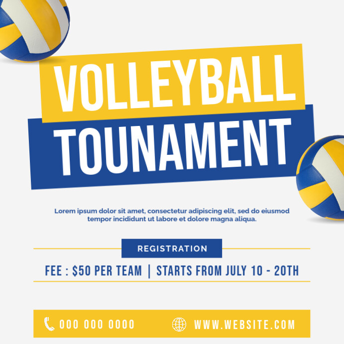 volleyball tournament poster design Template | PosterMyWall