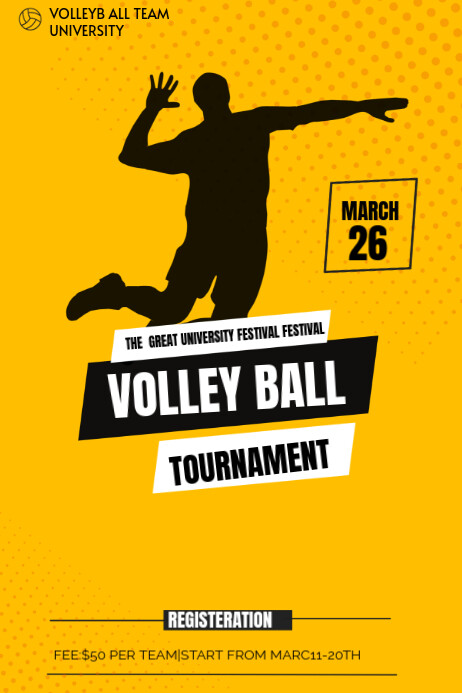 Volleyball tournment poster Template | PosterMyWall